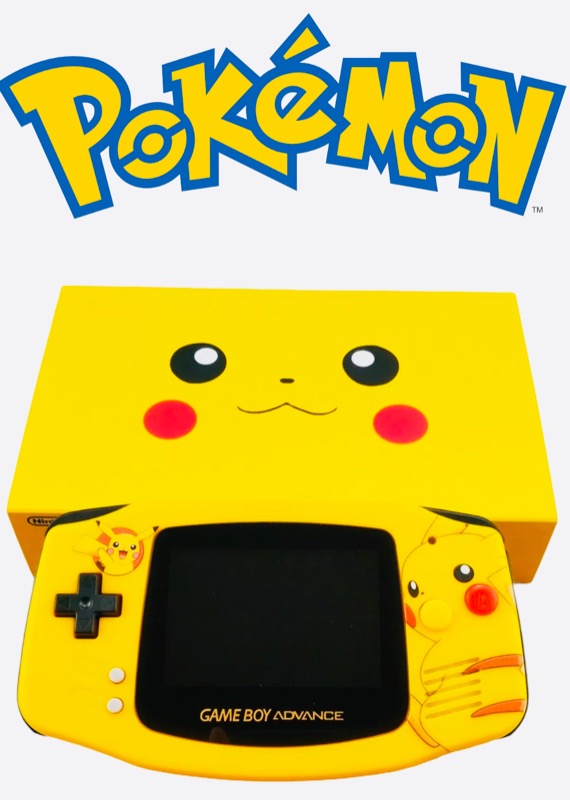 Limited Edition Pokemon Pikachu Gameboy Advance w/Ultra Bright Screen